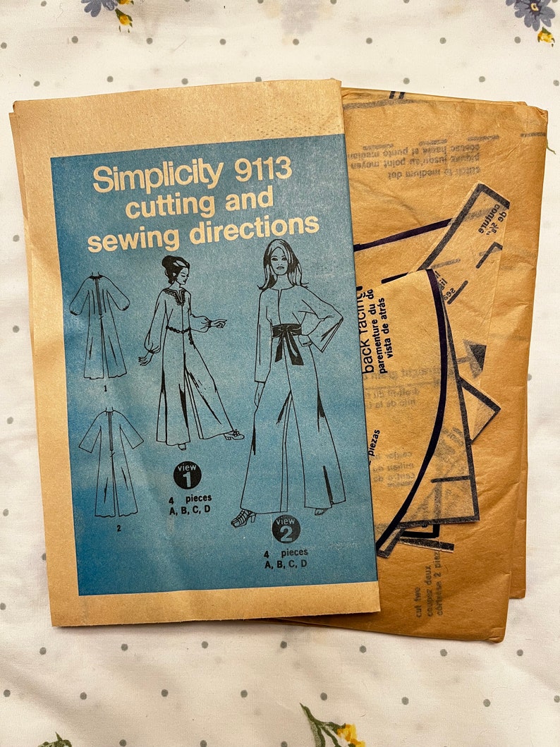 Bust 36, 1970s Jiffy Jumpsuit, Vintage Simplicity 9113 Sewing Pattern ...