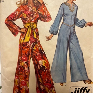 Bust 36, 1970s Jiffy Jumpsuit, Vintage Simplicity 9113 Sewing Pattern ...