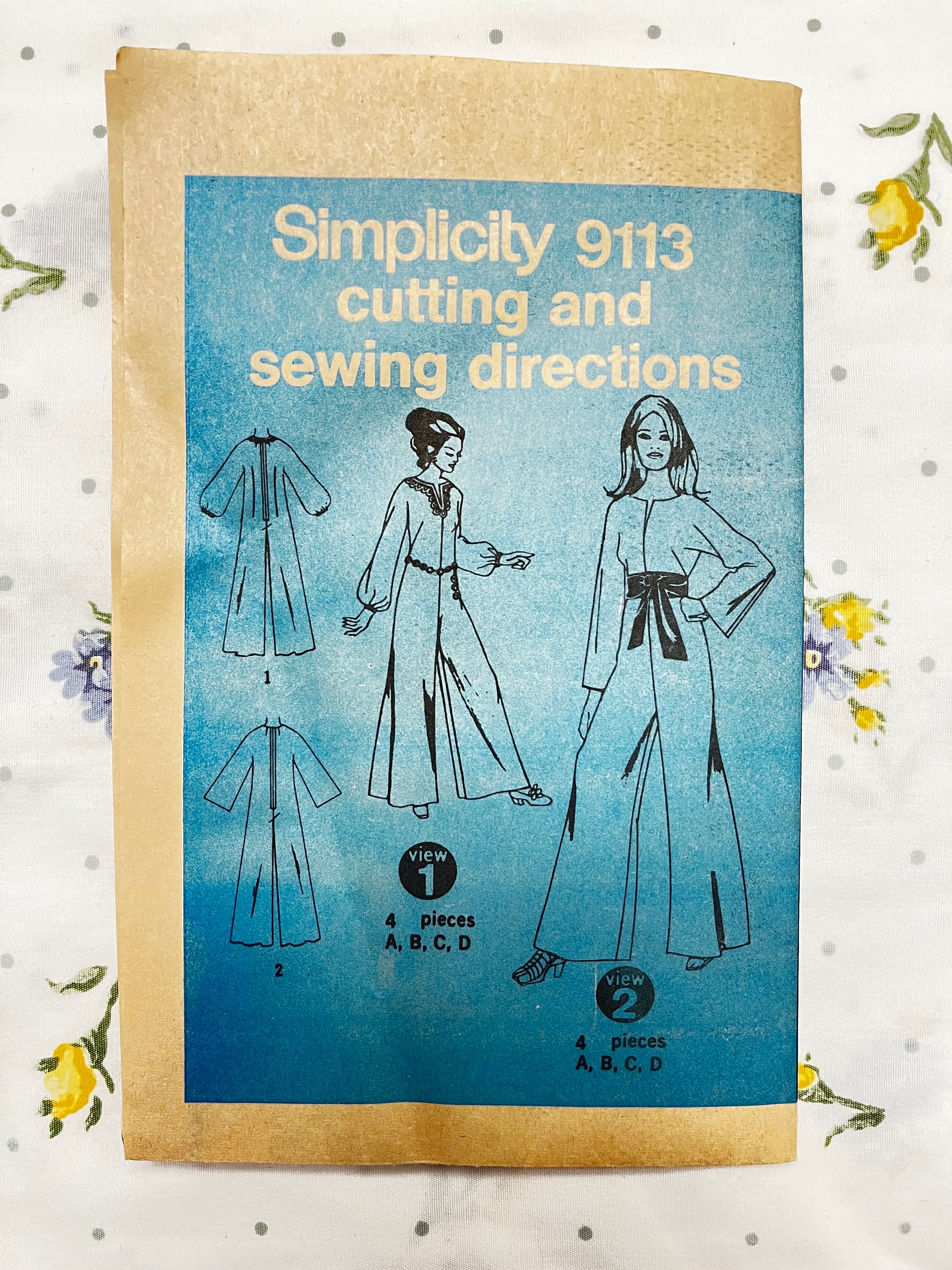 Bust 36, 1970s Jiffy Jumpsuit, Vintage Simplicity 9113 Sewing Pattern ...