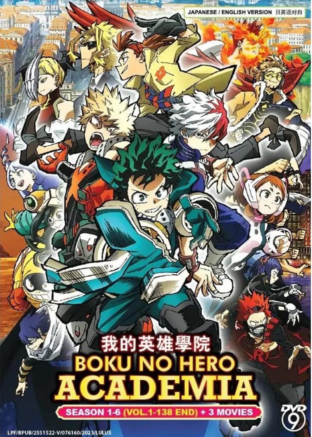 DVD Anime My Hero Complete TV Series Season 1-6 Vol.1-138 End + 3 Movie ...