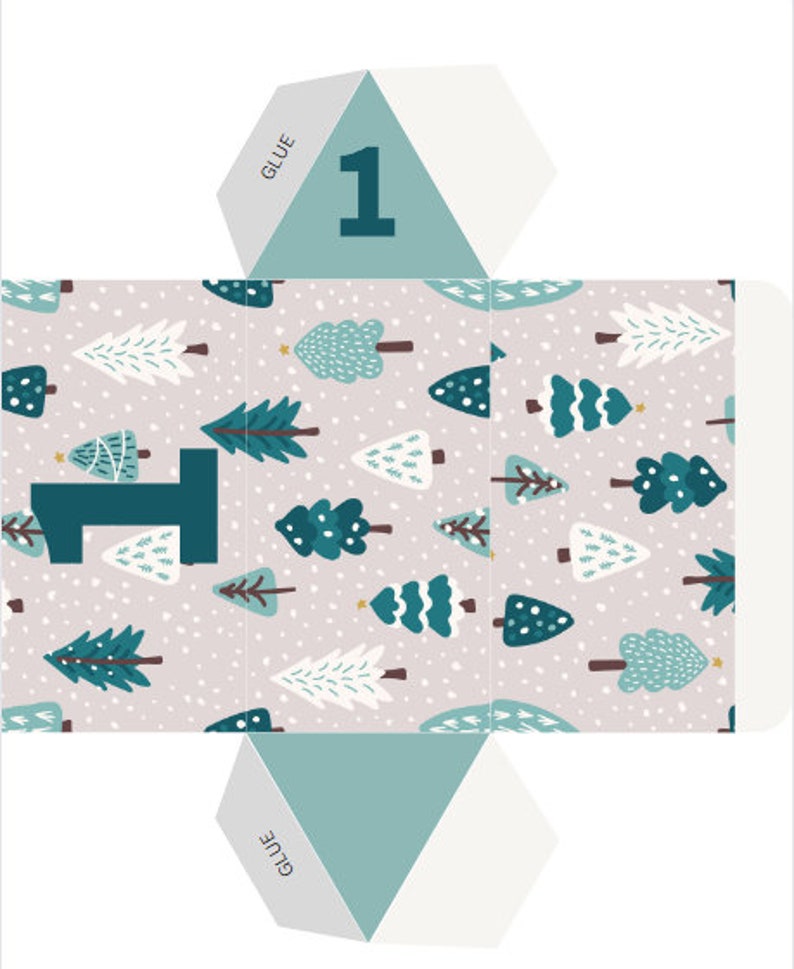 Template Advent Calendar, Advent, Christmas, Box Christmas. A4 ...