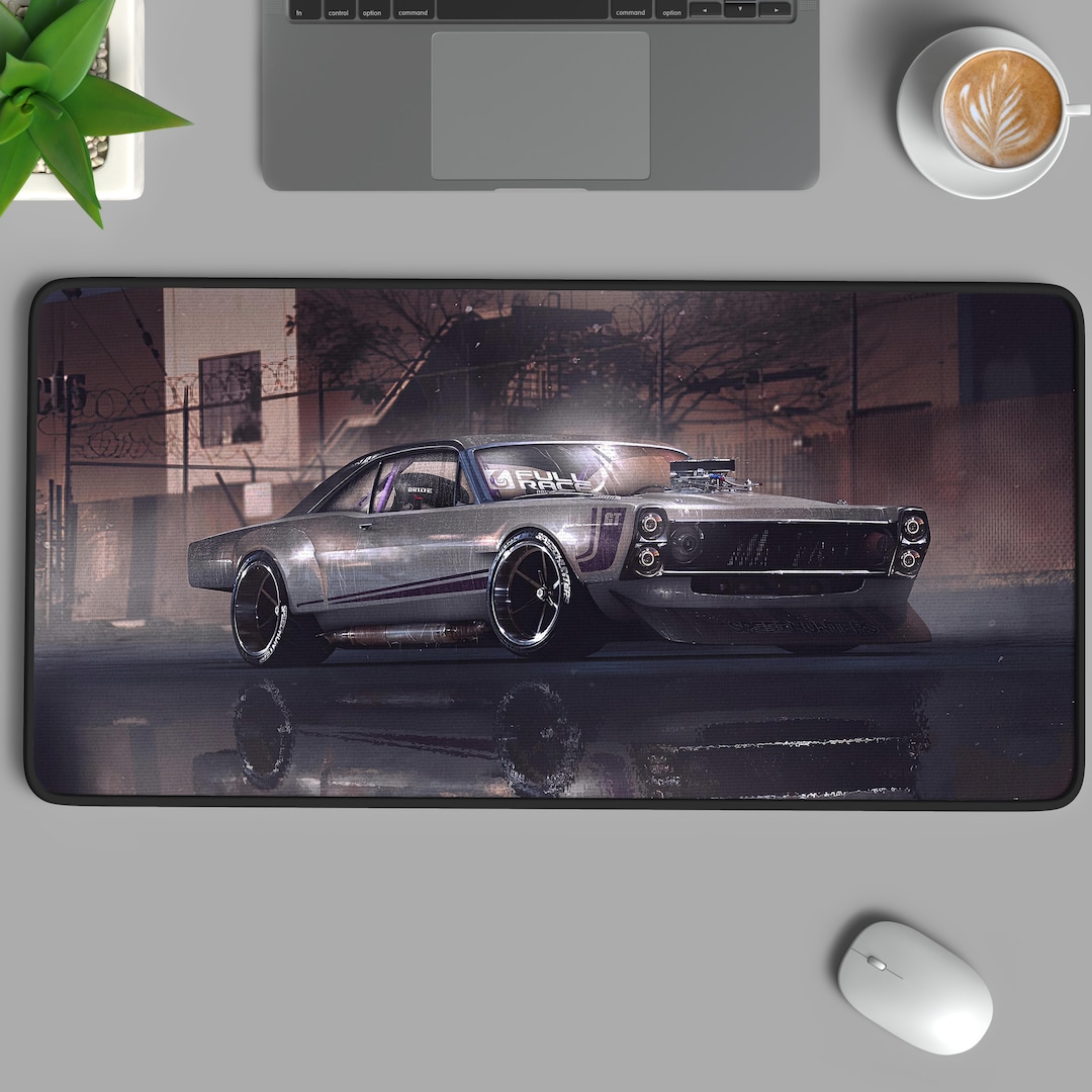 Modified Muscle Car Desk Mat, Classic Car Desk Mat, Dark Desk Mat ...