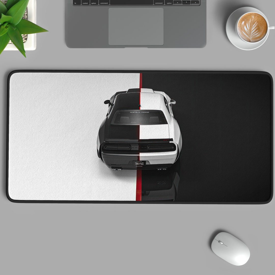Elegant Black and White Classic Car Desk Mat Sleek and Stylish Design ...
