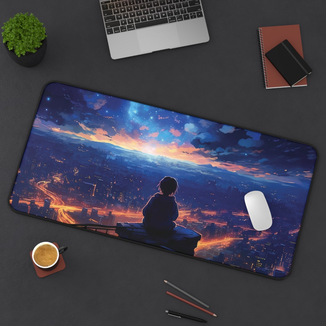 Sky View Desk Mat,aesthetic Desk Mat,moon Desk Mat,sky Desk Mat,blue ...