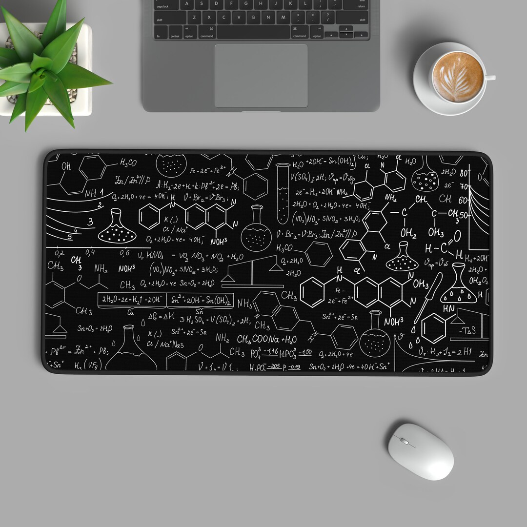 Science-themed Desk Mat With Chemistry Formulas and Artistic Blackboard ...