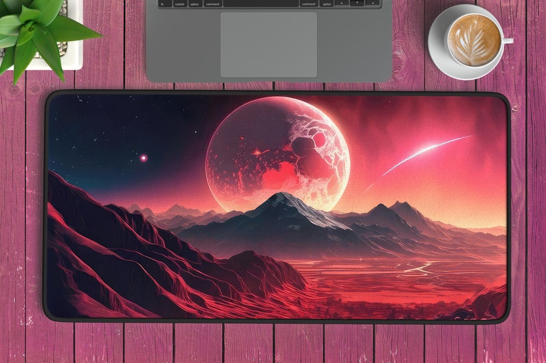 Full Blood Moon Desk Mat,aesthetic Desk Mat,moon Desk Mat,kawaii Desk ...