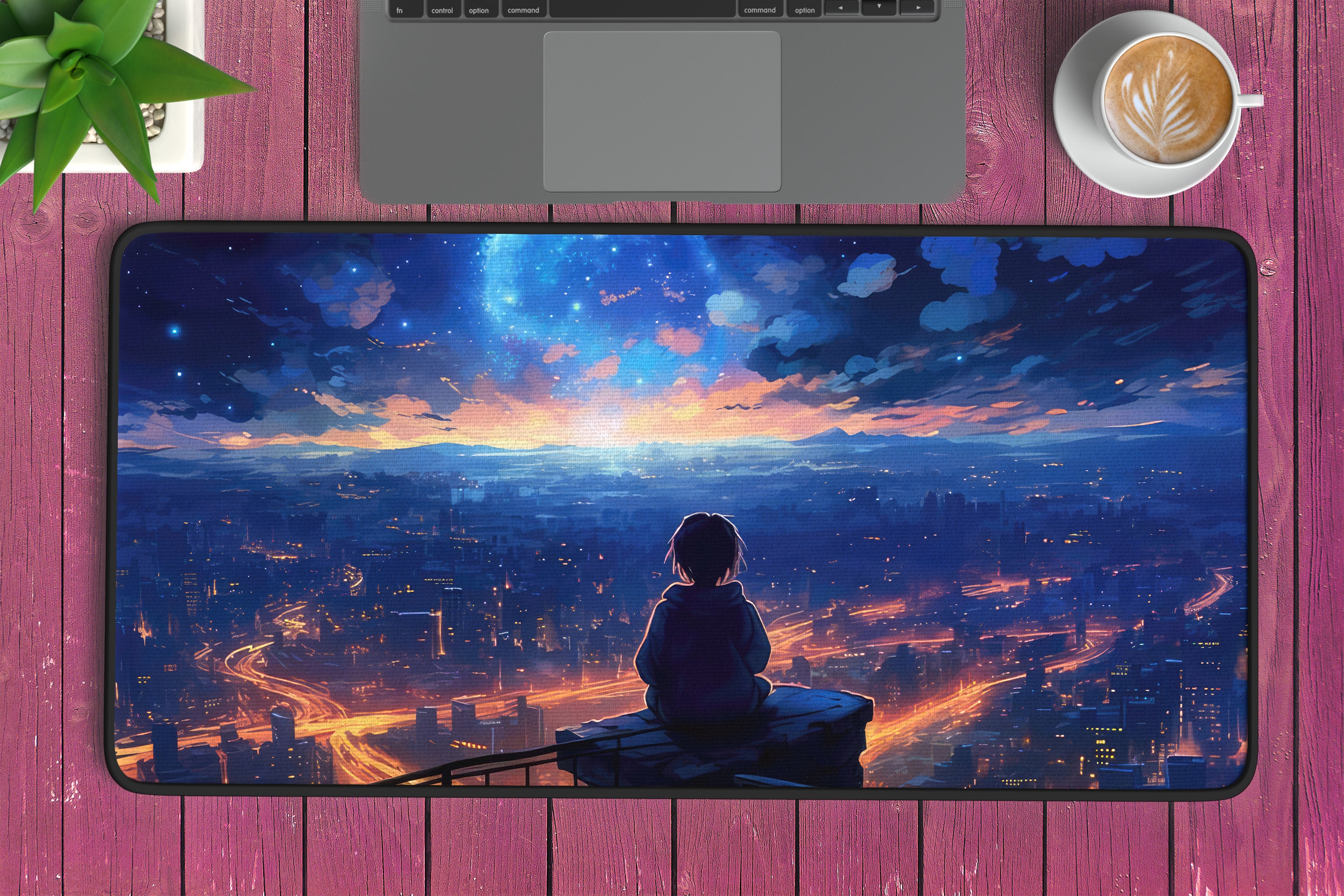 Sky View Desk Mat,aesthetic Desk Mat,moon Desk Mat,sky Desk Mat,blue ...