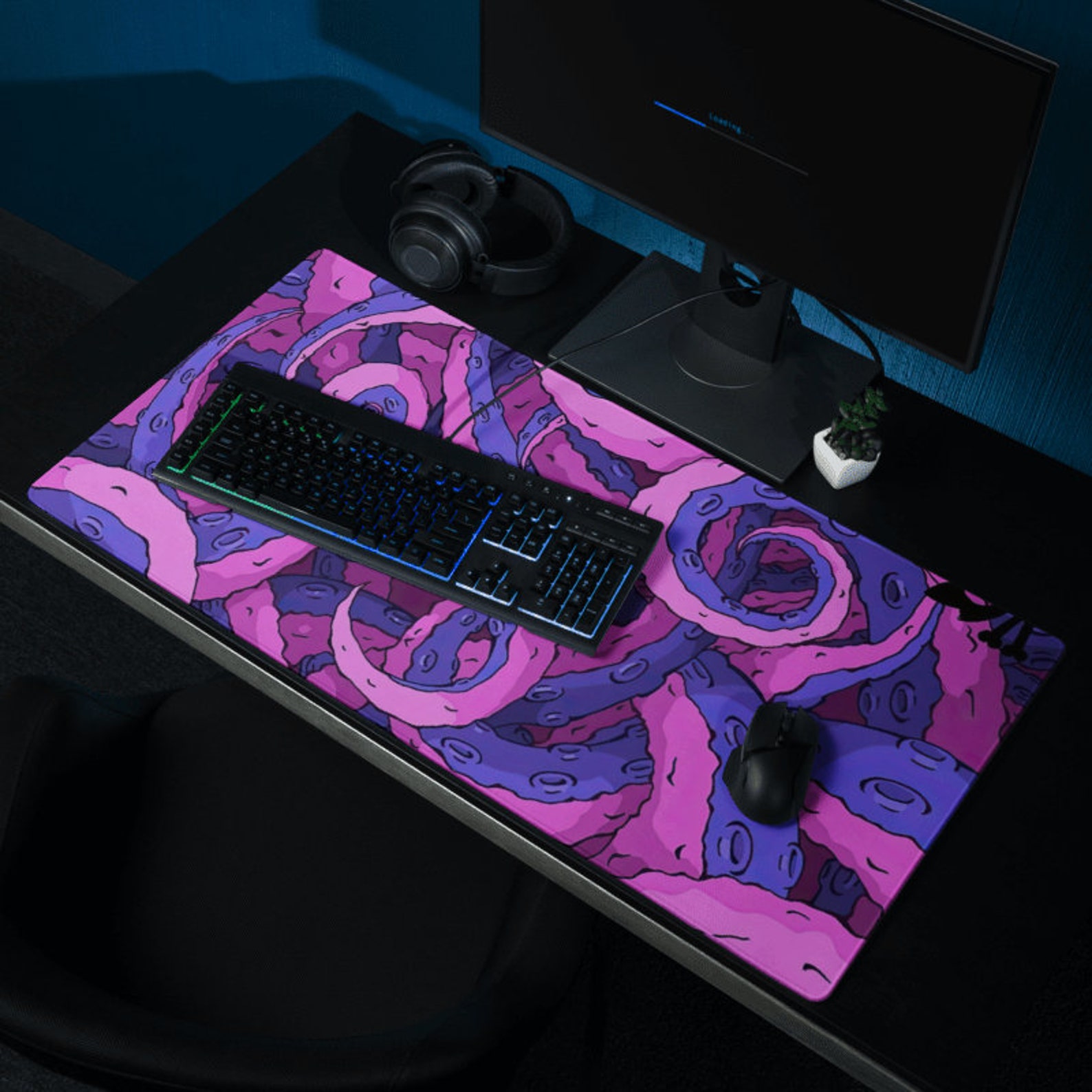 Octopus Tentacle Desk Mat, Pink Desk Mat, Purple Desk Mat, Desk Mat ...