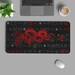 Japanese Red Dragon Desk Mat, Gothic Desk Mat, Dark Desk Mat, Black ...