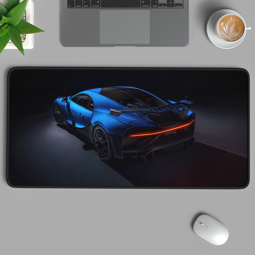 Custom Luxury Supercar Desk Mat Elegant,blue Sports Car High Speed,xl ...