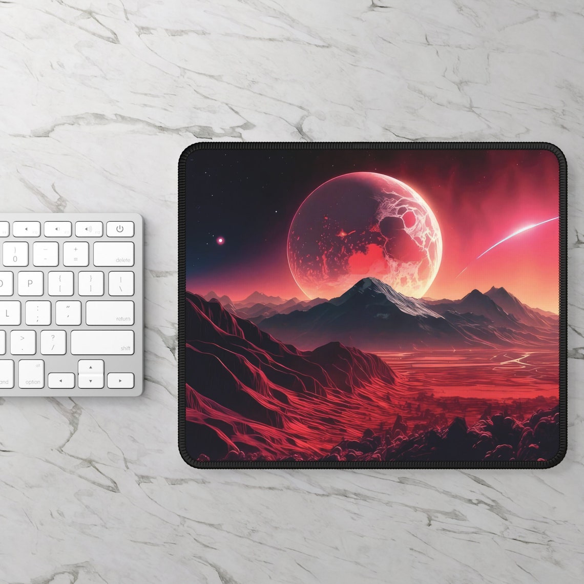 Full Blood Moon Desk Mat,aesthetic Desk Mat,moon Desk Mat,kawaii Desk ...