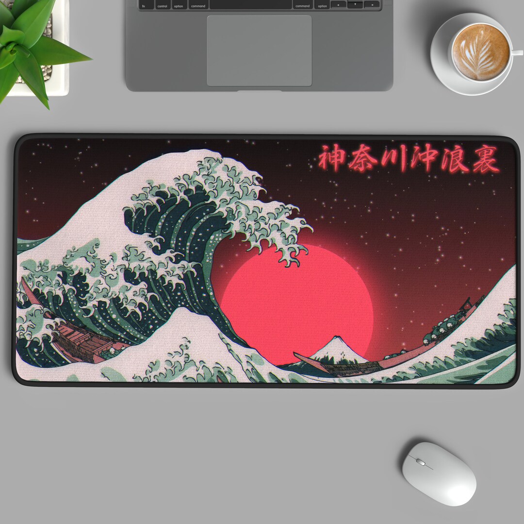 The Great Wave off Kanagawa Desk Mat, Japanese Desk Mat, Mount Fuji ...