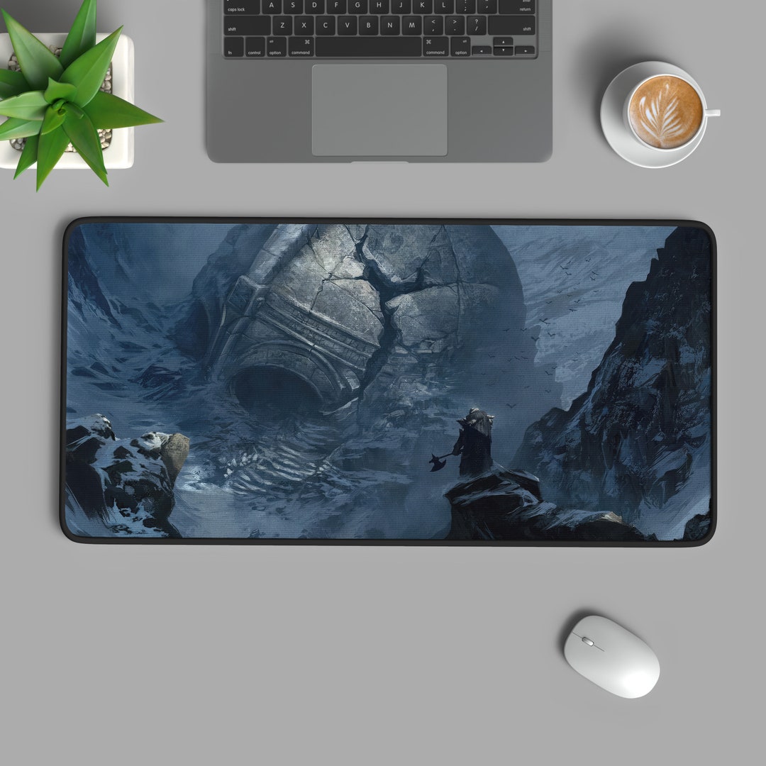 Viking Warrior Desk Mat,nordic Desk Mat,desk Mat Aesthetic, Blue Desk ...