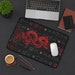 Japanese Red Dragon Desk Mat, Gothic Desk Mat, Dark Desk Mat, Black ...