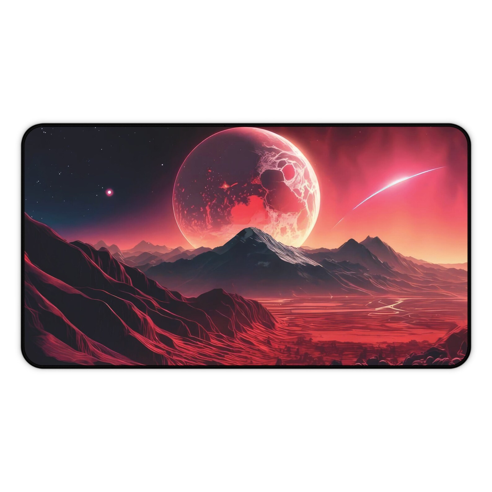 Full Blood Moon Desk Mat,aesthetic Desk Mat,moon Desk Mat,kawaii Desk ...