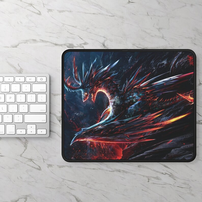 Dragon Fire Desk Mat, Aesthetic Desk Mat, Dark Desk Mat, Japanese Desk ...