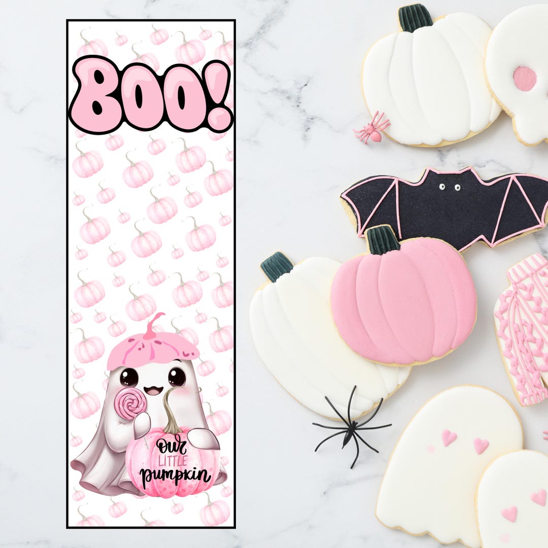 Halloween Bookmarks, Cute Spooky Ghost in Pink, Boo Title, Cute ...