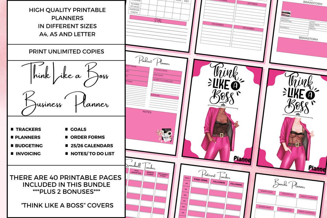 Girl Boss Business Planner: 40 Printable Pages (PDF) - Etsy