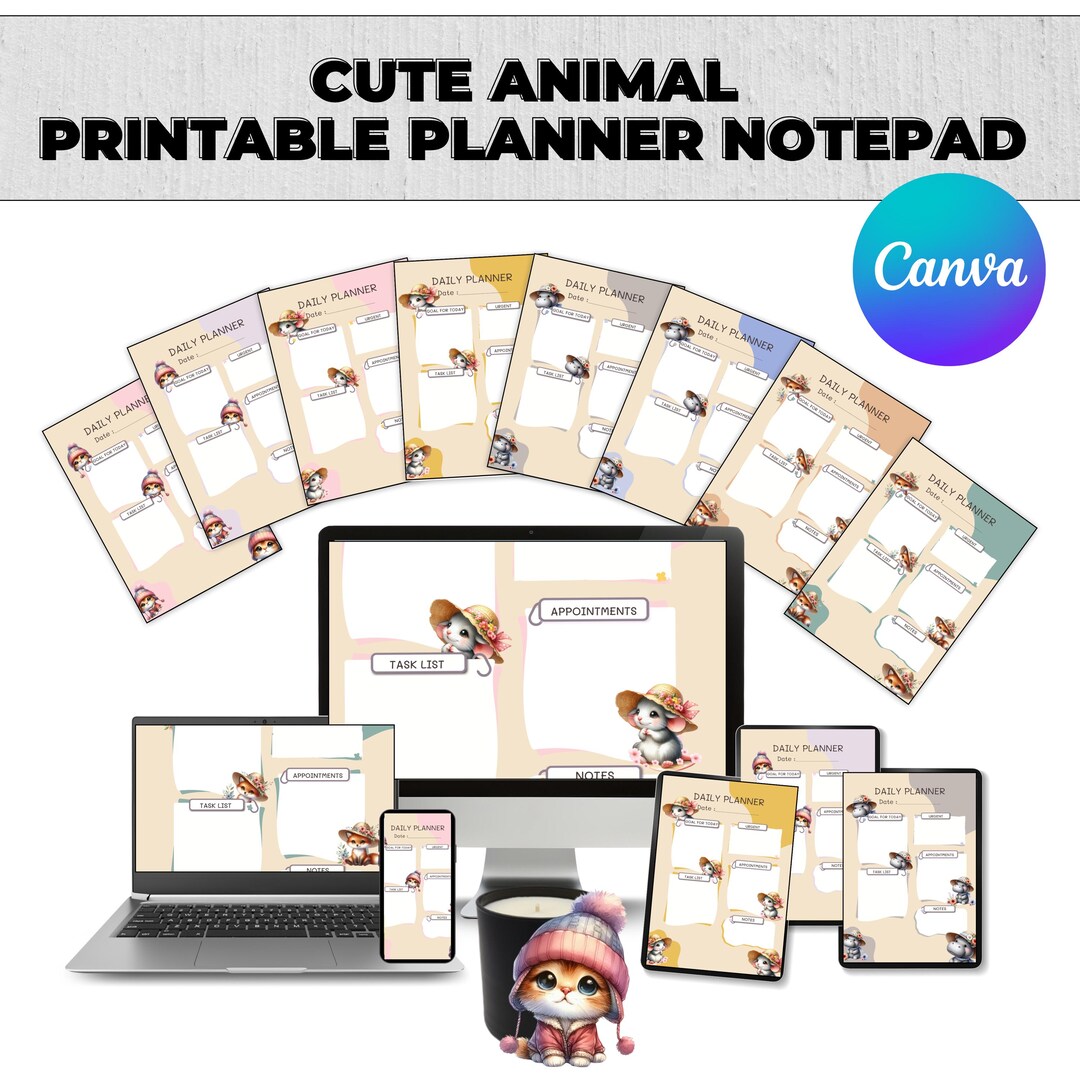 Printable Notepad PDF, Animal Notepads, Gifts for Teachers and Nurses ...
