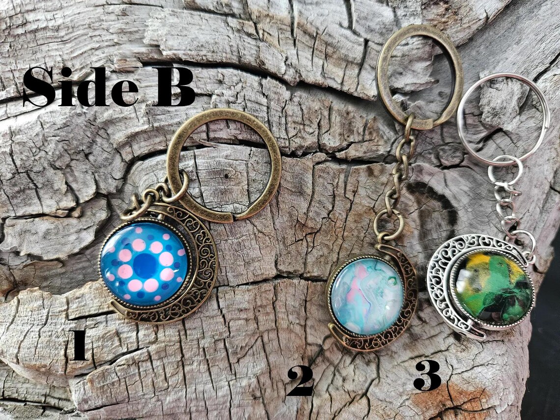 Fluid Art Spinner Keychain - Etsy Canada