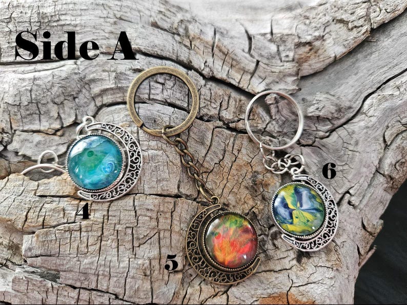 Fluid Art Spinner Keychain - Etsy Canada