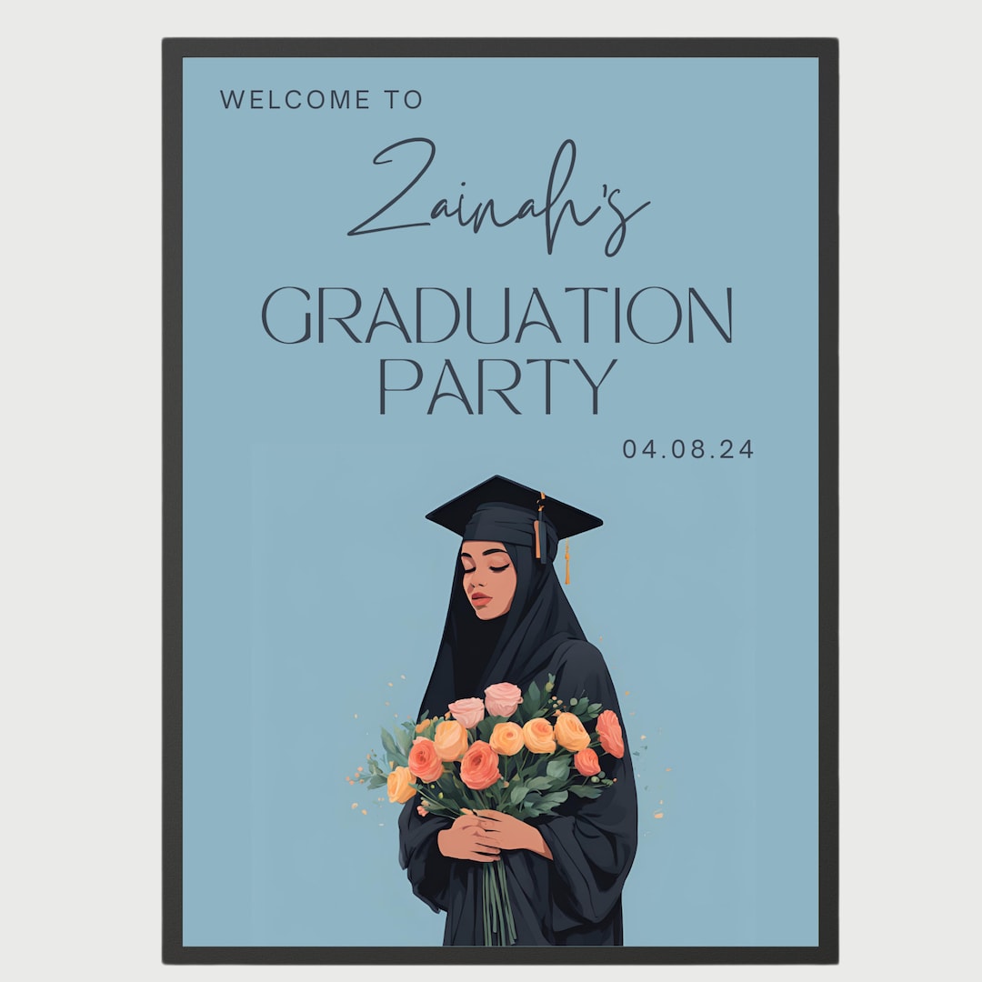 Custom Graduation Welcome Sign Hijabi Muslim Islamic Personalised - Etsy