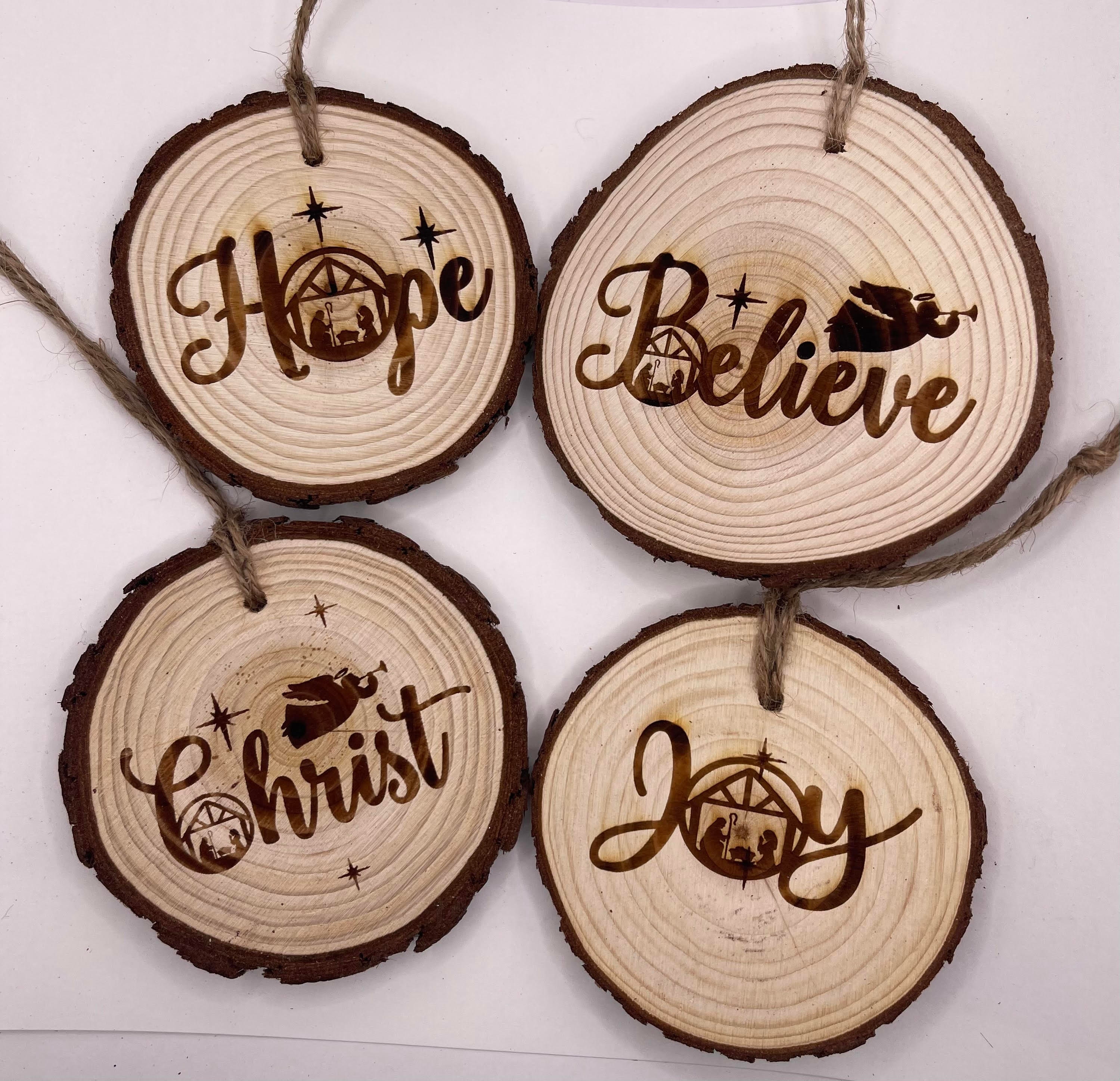 Wooden Engraved Chirstmas Ornament Hope Ornament Believe - Etsy