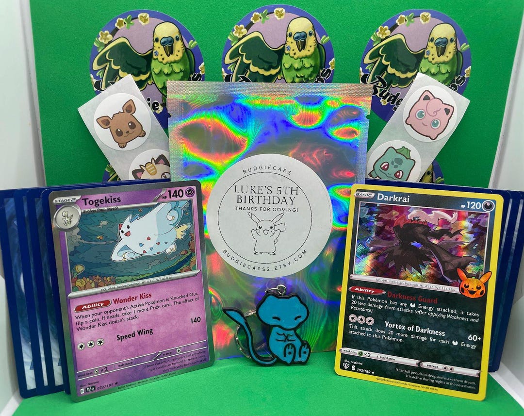 Pokemon Mystery Gift Bags Custom Label Option | 10 Cards Including 2 ...