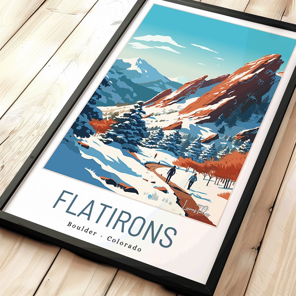 Boulder Colorado Travel Print - Vintage Flatirons Souvenir Poster - Etsy