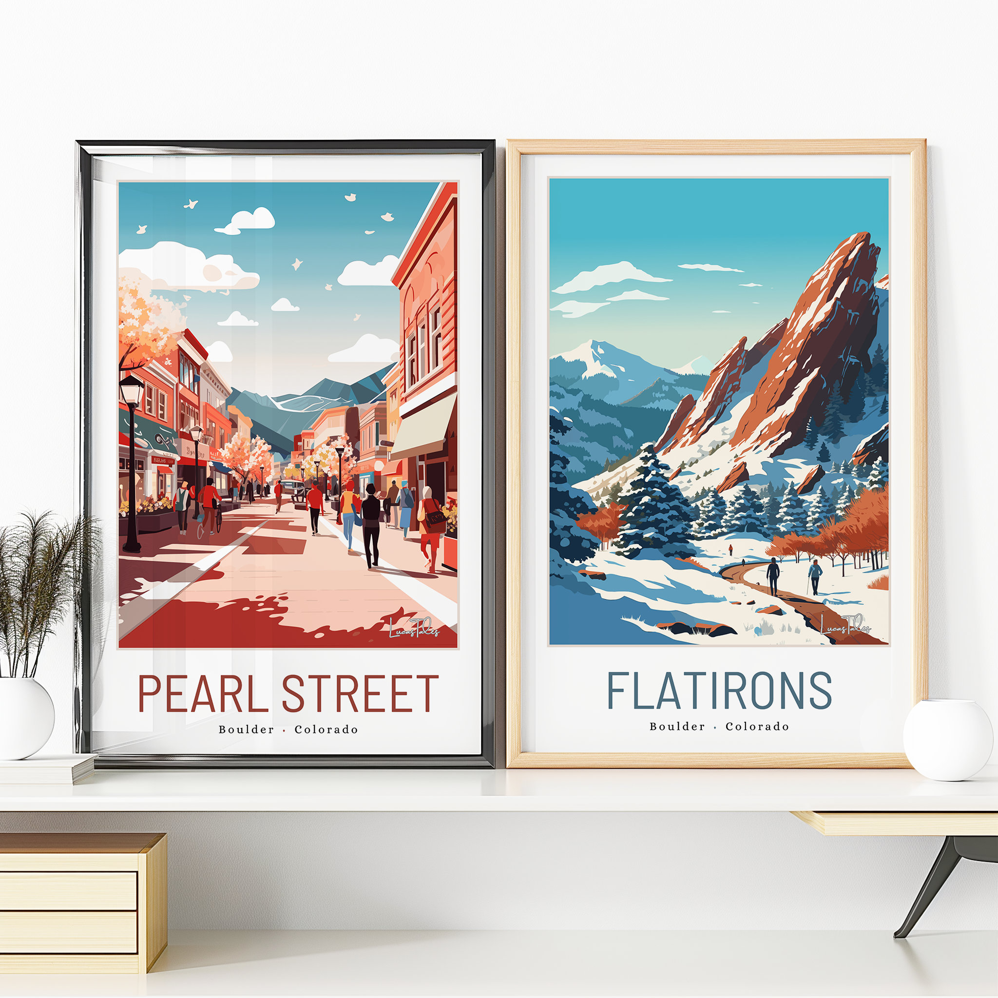 Boulder Colorado Travel Print - Vintage Flatirons Souvenir Poster - Etsy