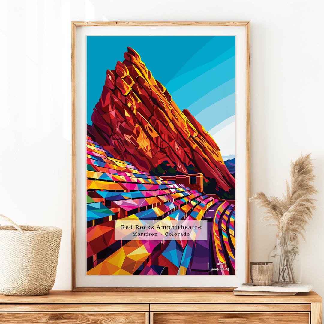 Red Rocks Amphitheatre Print Morrison Colorado Souvenir Morrison Poster ...