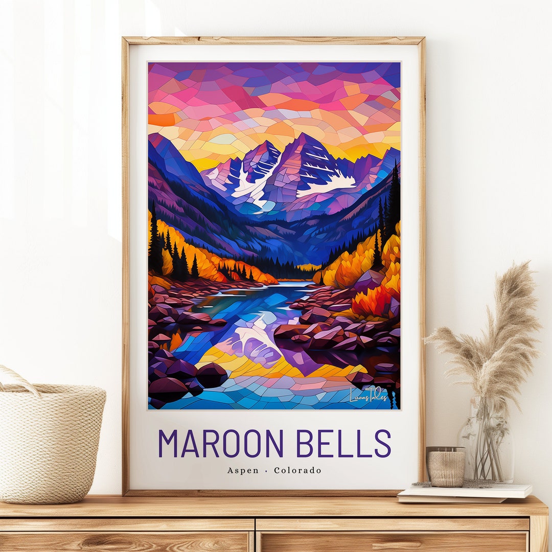 Maroon Bells Print - Aspen Colorado Souvenir - Nature Art for Mountain ...