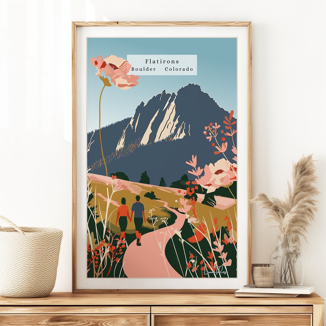 Boulder Colorado Flatirons Print: Mountain Travel Poster - Etsy