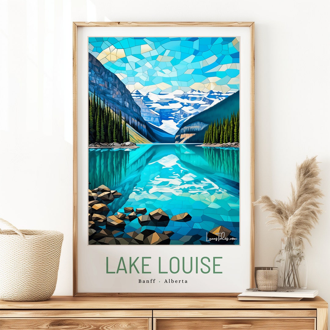 Lake Louise Print - Banff Alberta Nature Souvenir for Mountain Lovers ...