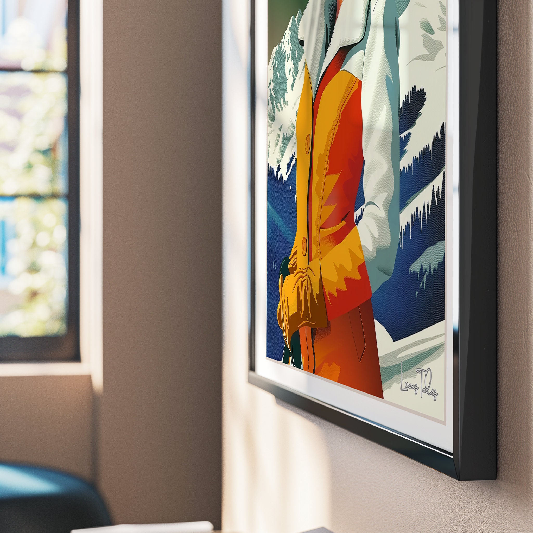 Lech Vintage Print Decor for Modern Interior Design Austria Ski Souvenir Poster for Mountain ...