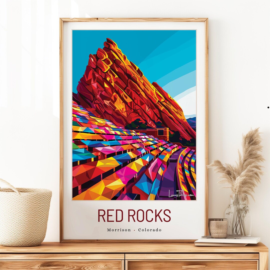 Red Rocks Amphitheatre Print: Morrison CO Travel Poster - Etsy