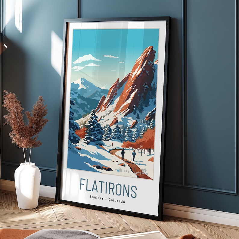 Boulder Colorado Travel Print - Vintage Flatirons Souvenir Poster - Etsy