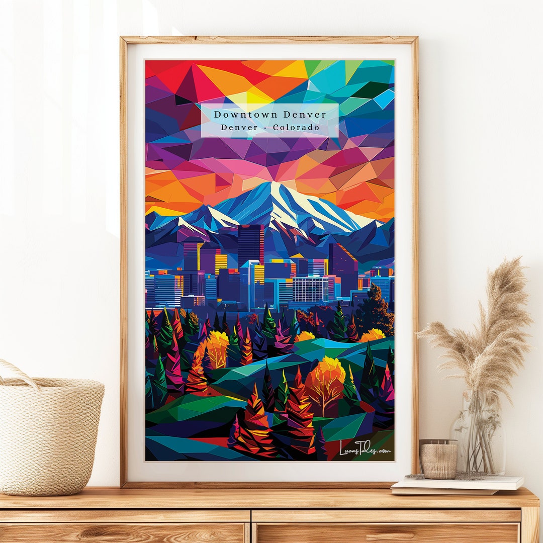 Colorado Downtown Denver Print Decor - Souvenir for Colorado Lovers ...