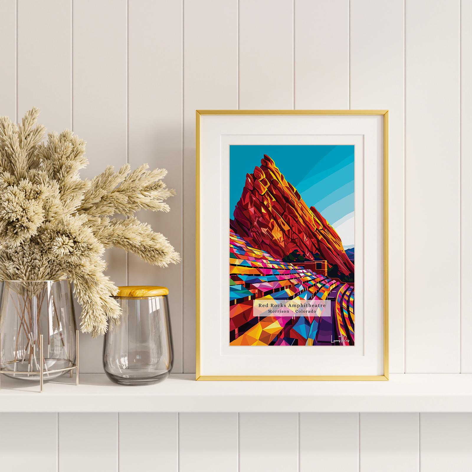 Red Rocks Amphitheatre Print Morrison Colorado Souvenir Morrison Poster ...