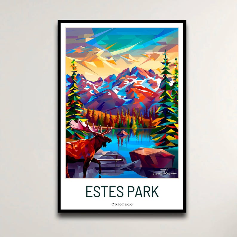 Estes Park Colorado Print: Vintage Travel Poster, Rocky Mountain Decor ...
