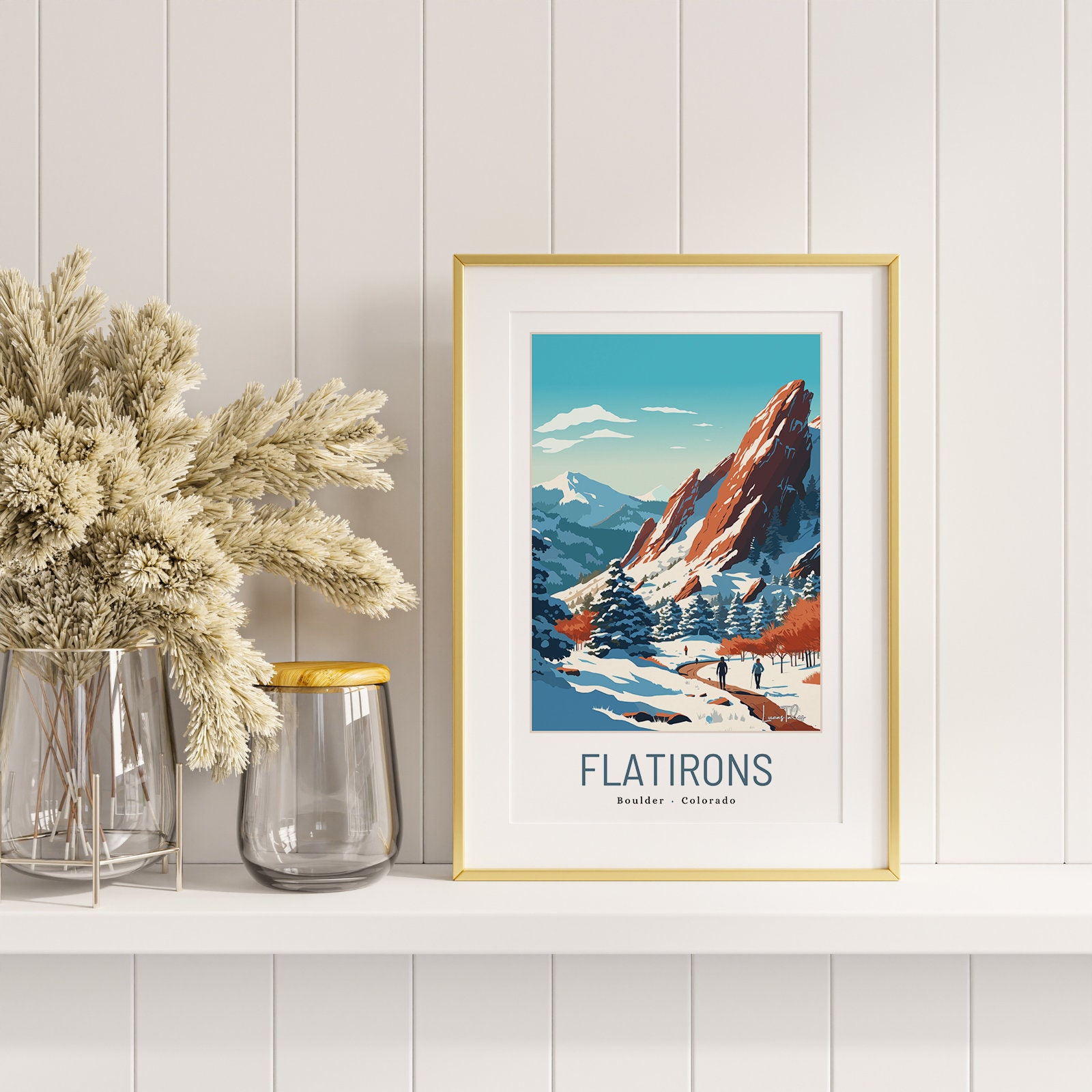 Boulder Colorado Travel Print - Vintage Flatirons Souvenir Poster - Etsy