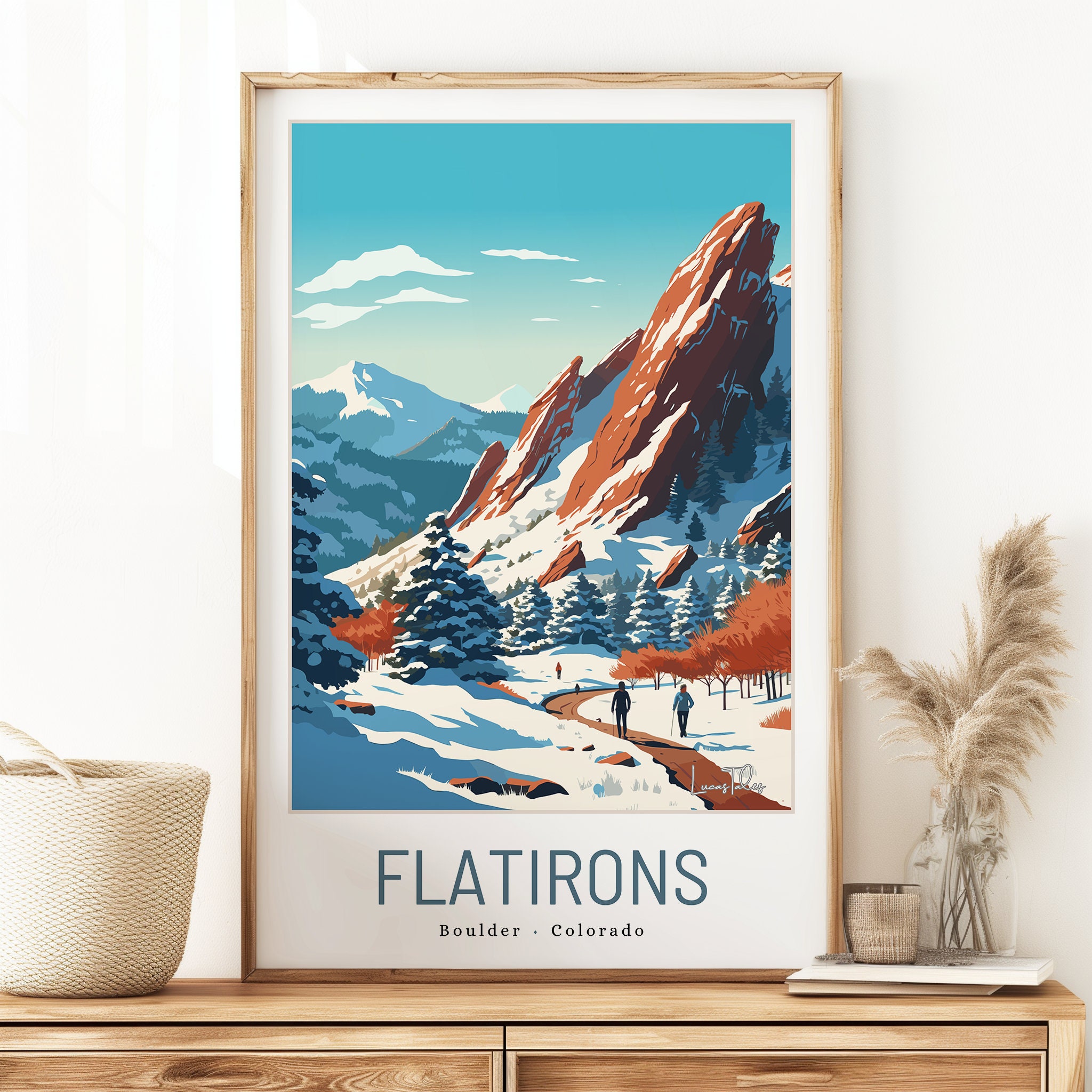 Boulder Colorado Travel Print - Vintage Flatirons Souvenir Poster - Etsy