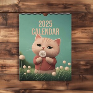 Cat Calendar 2025, Cute Kittens Calendar, Illustrated Calendar, Planner ...