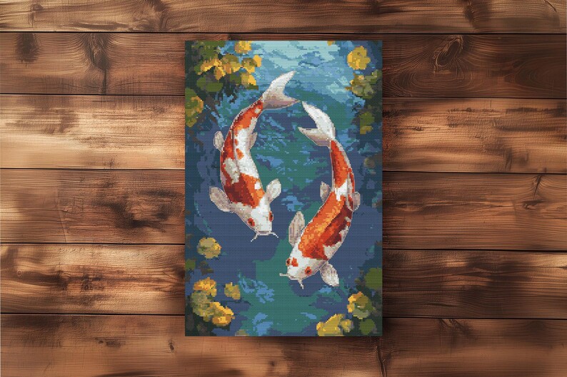 Koi Fish Cross Stitch, Fish Cross Stitch Pattern, Koi Cross Stitch ...