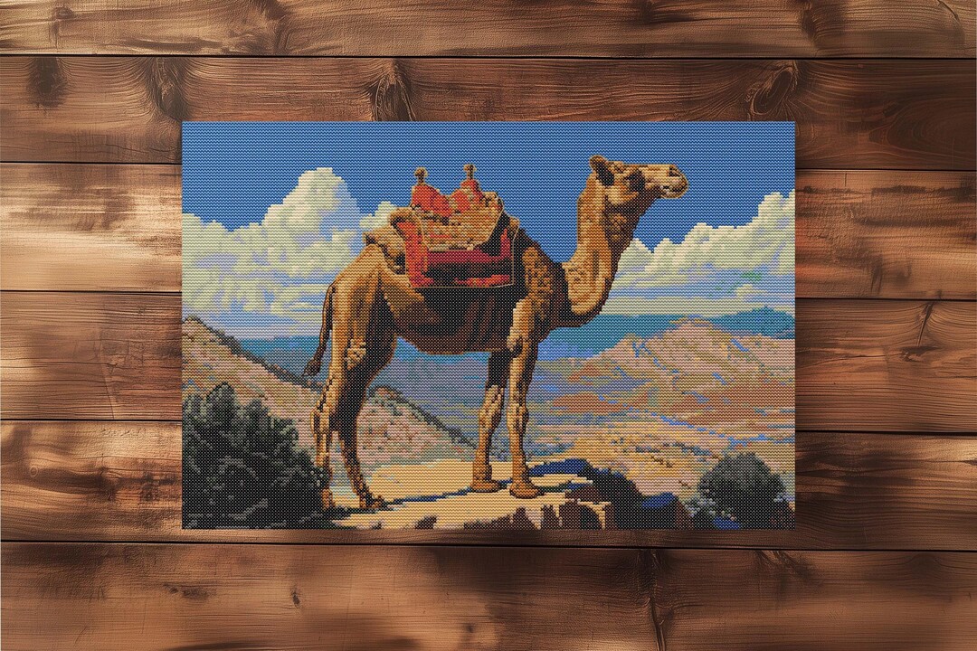Camel Cross Stitch, Desert Cross Stitch, Camel Embroidery, Camel Cross ...