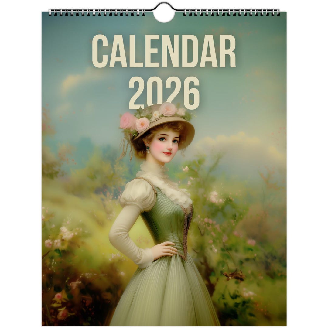 Victorian Calendar, 2026 Wall Calendar, Art Calendar, Victorian Women ...