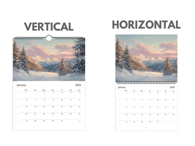 Nature Calendar 2025, Landscape Calendar 2025, Illustrated Calendar ...