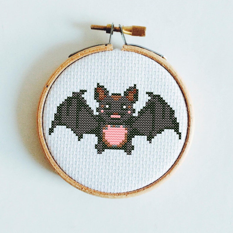 Halloween Bat Cross Stitch Pattern, Kawaii Cross Stitch, PDF Tiny Cross ...
