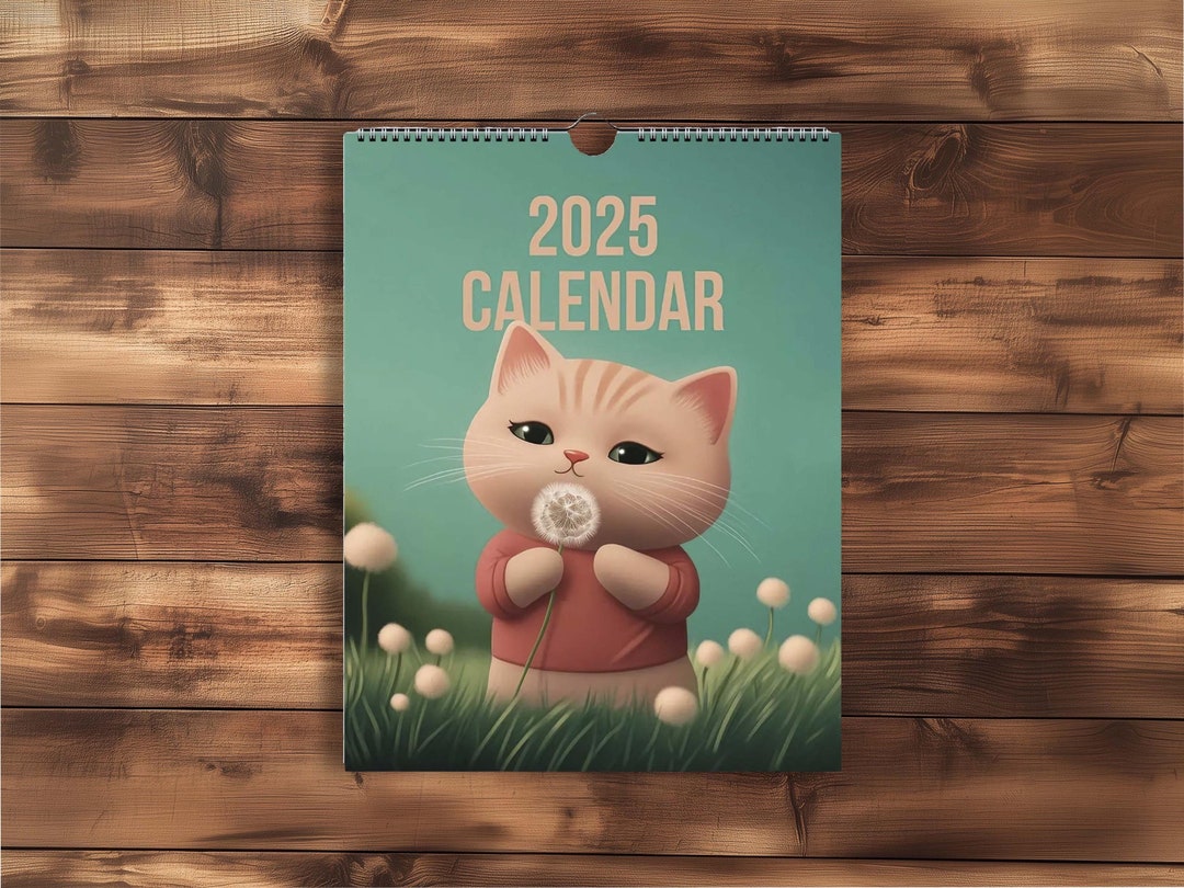 Cat Calendar 2025, Cute Kittens Calendar, Illustrated Calendar, Planner ...
