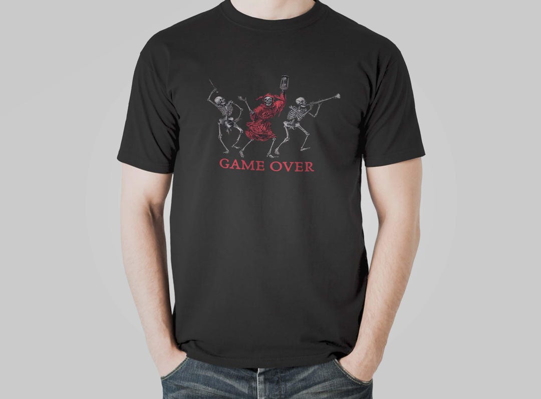 Game Over T-shirt, Dancing Skeletons Shirt, Dance Macabre, Medieval ...